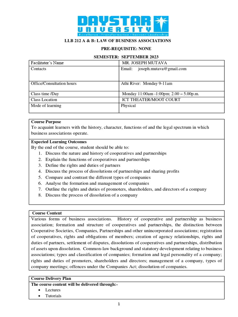 212 A & B-Lba Course Outline PDF | PDF