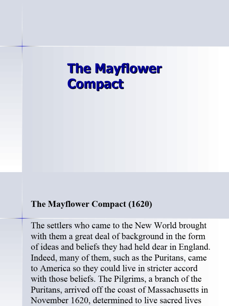 Mayflower Compact | PDF | Puritans | Covenant (Biblical)