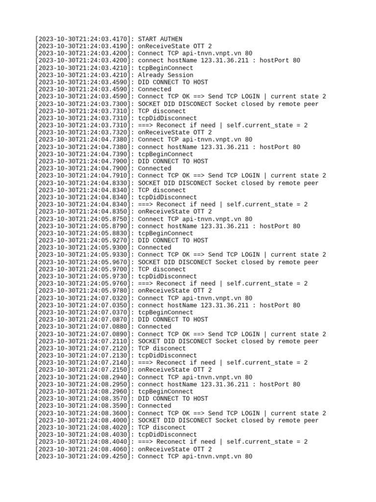 Logfile 0 | PDF | Network Socket | Transmission Control Protocol