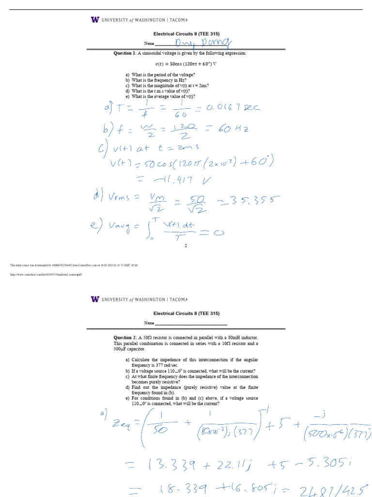 Midterm2 Solution PDF | PDF