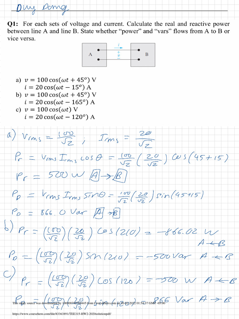 Electrical Power Calculations Guide | PDF