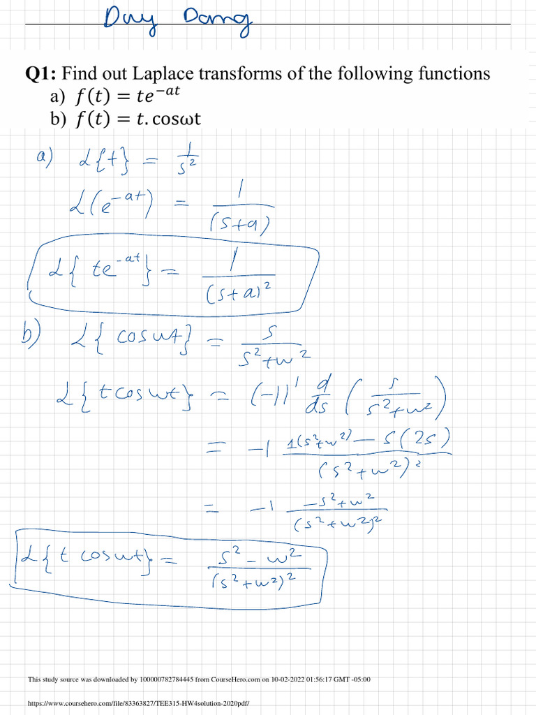 EE315 HW4solution PDF | PDF | Teaching Methods & Materials