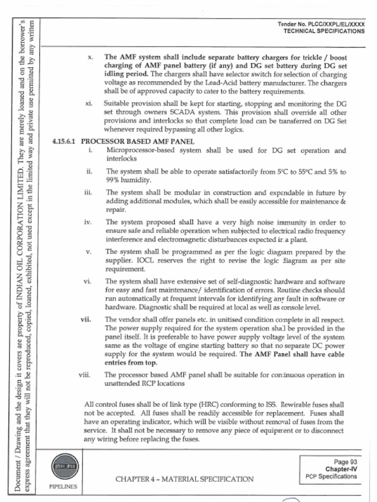 Revised specs-AMF For DG-MOV Location | PDF