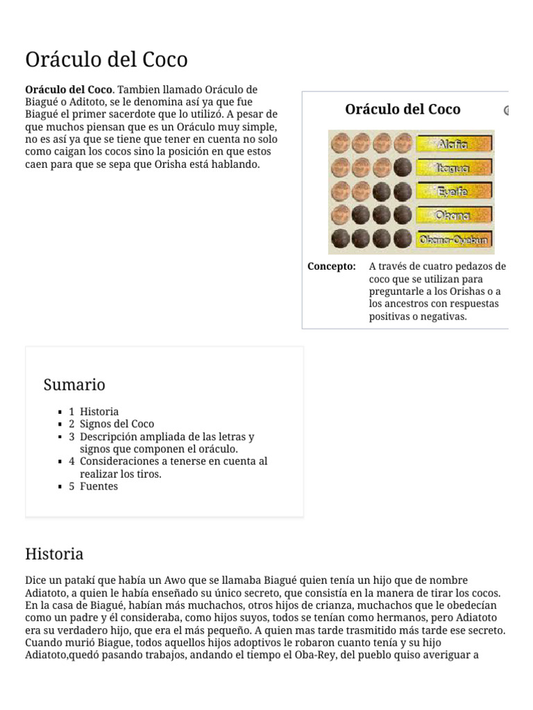 Oráculo Del Coco - EcuRed | PDF | Santeria