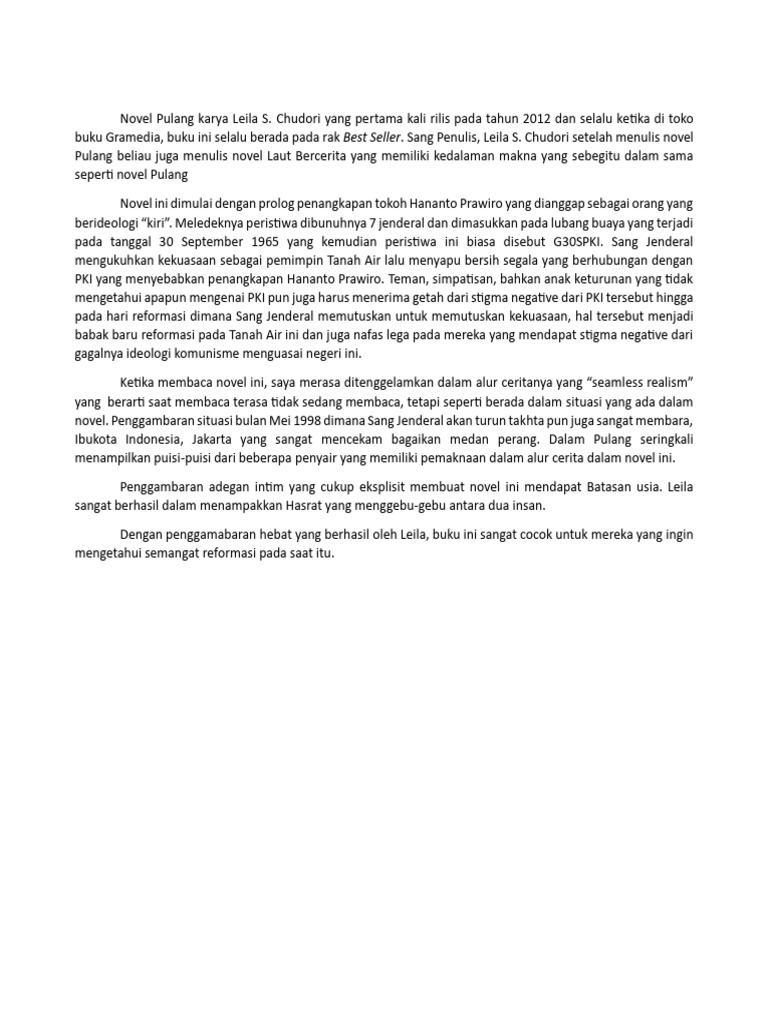 Pulang Karya Leila S Chudori | PDF