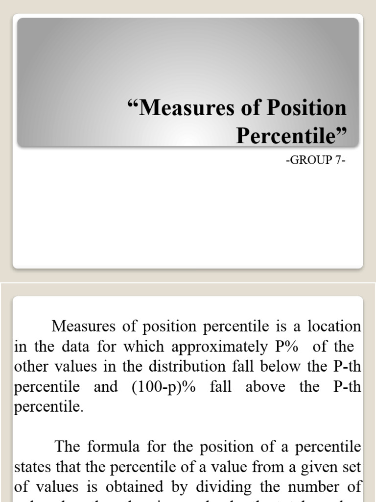 Measures of Position Percentile | PDF