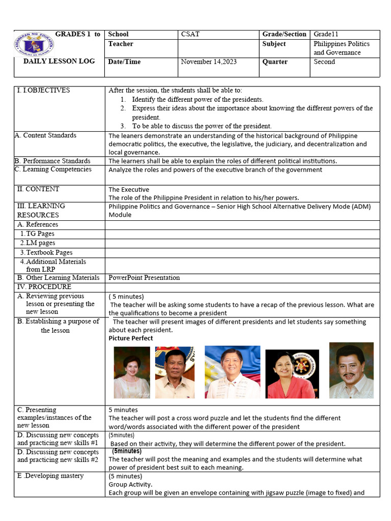 COT Powers of The President | PDF | Human Communication | Cognitive Science