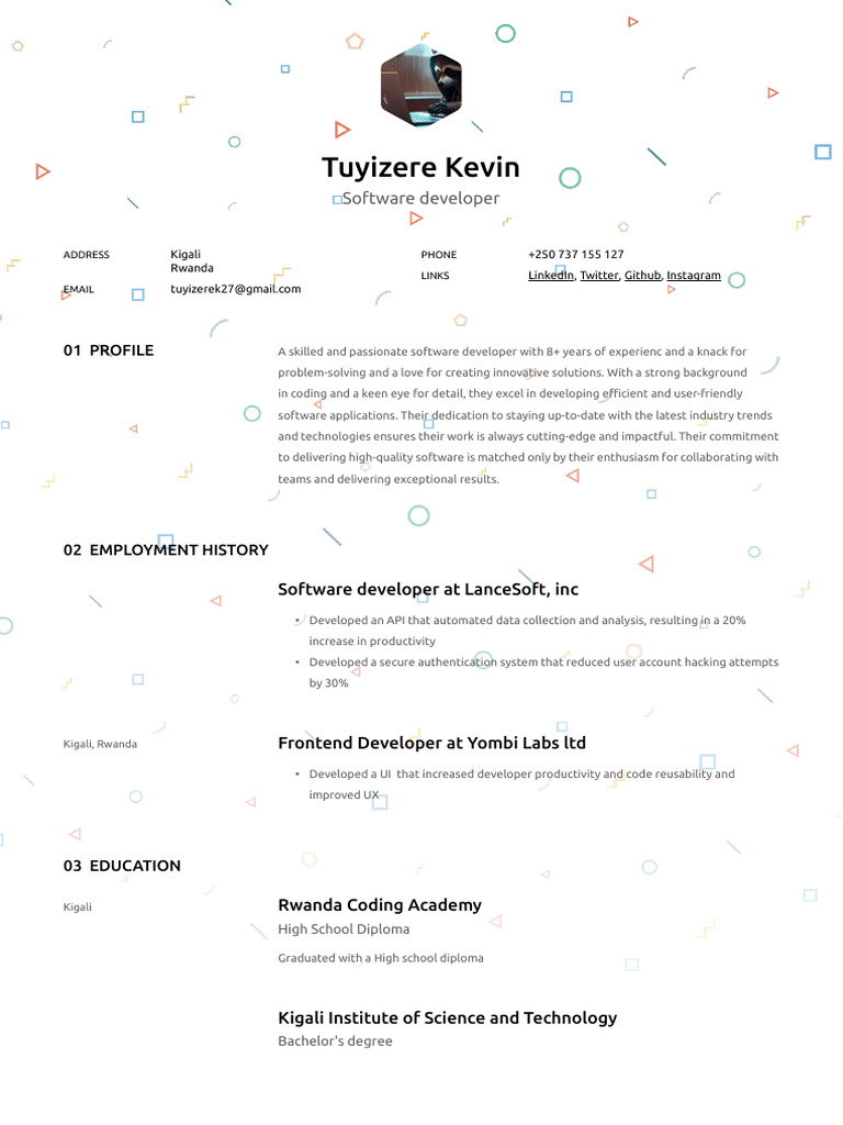 Resume Tuyizere Kevin | PDF