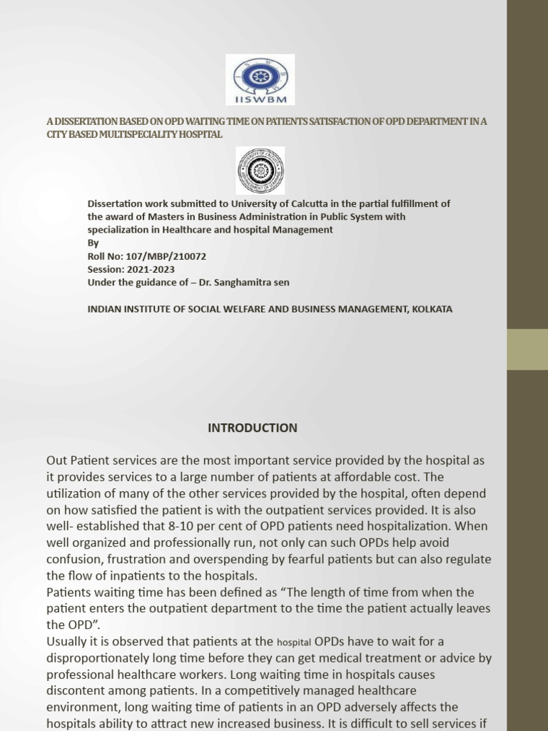 Shubha PPT (OPD) | PDF | Patient | Hospital