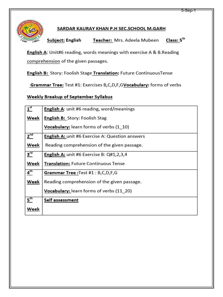 Class - 5th | PDF