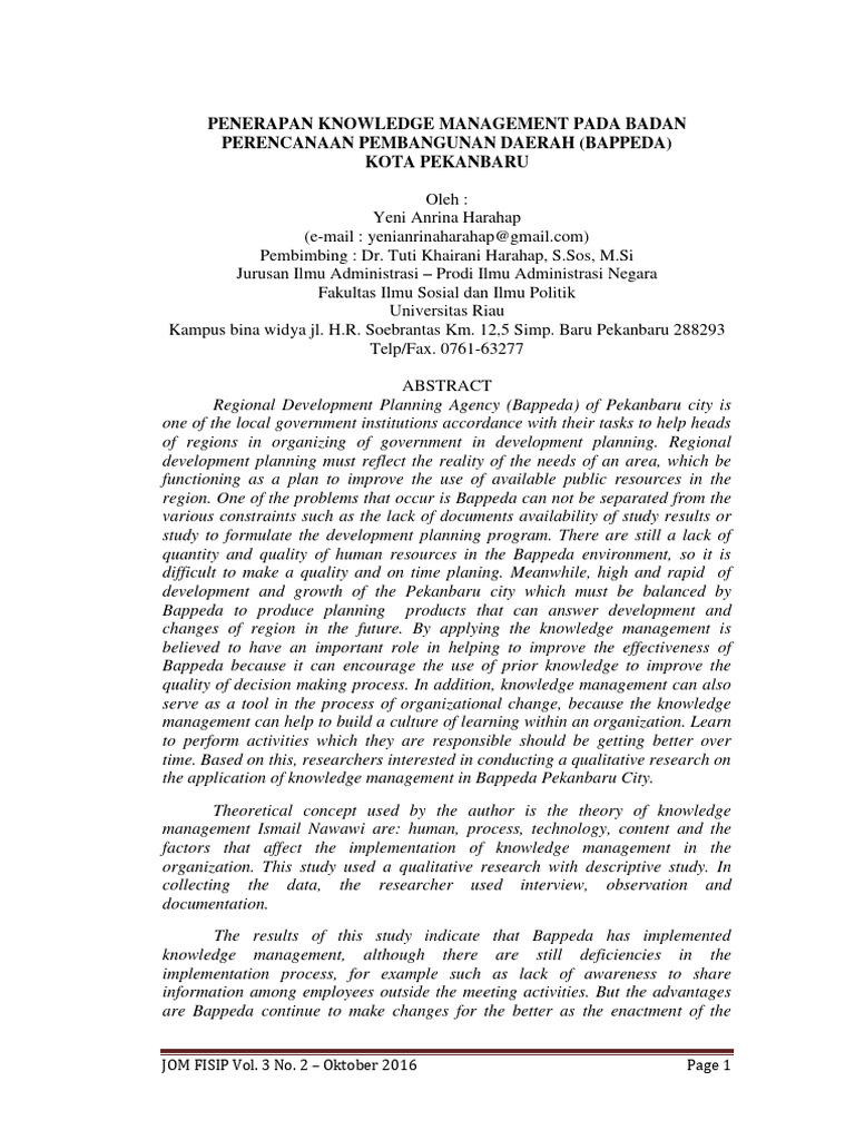 Penerapan Knowledge Management Pada Bada | PDF | Cognition | Cognitive ...