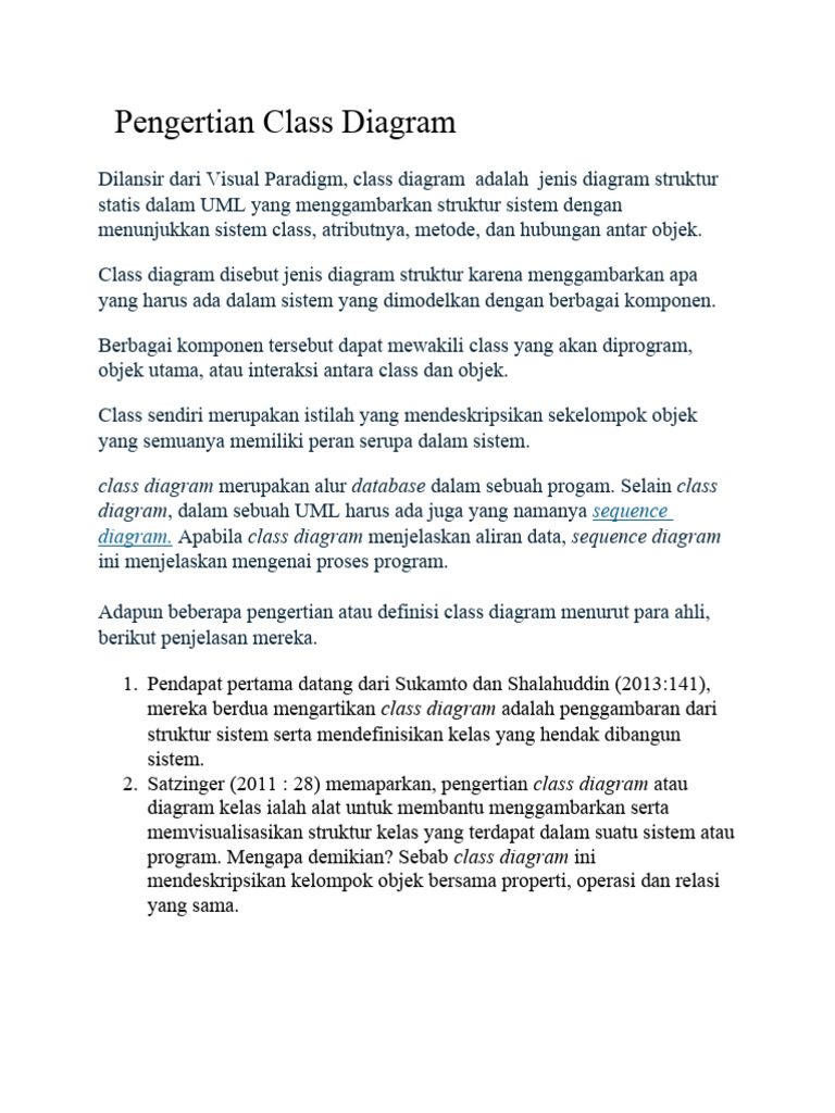 Pengertian Class Diagram | PDF