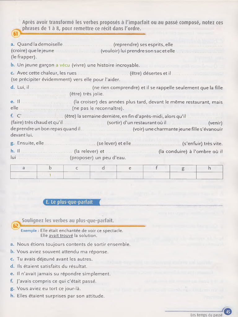 Exercices sur le plus-que-parfait | PDF