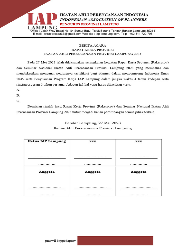 Draft Berita Acara | PDF