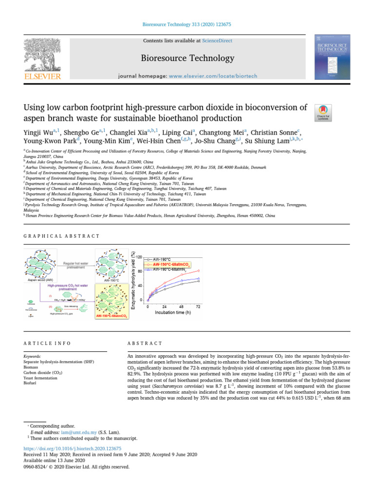 Bioresource Technology: Contents Lists Available at | Download Free PDF | Biofuel | Cellulose