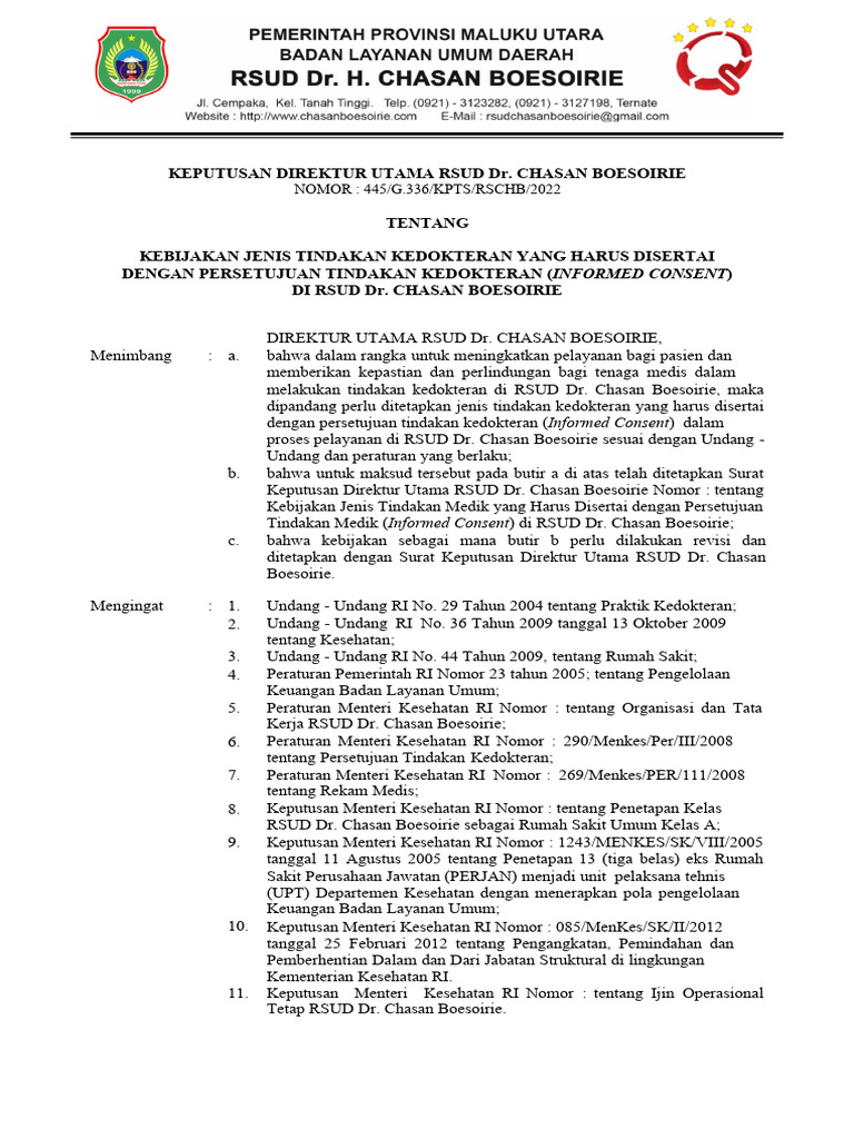 Kebijakan Tindakan Invasif | PDF