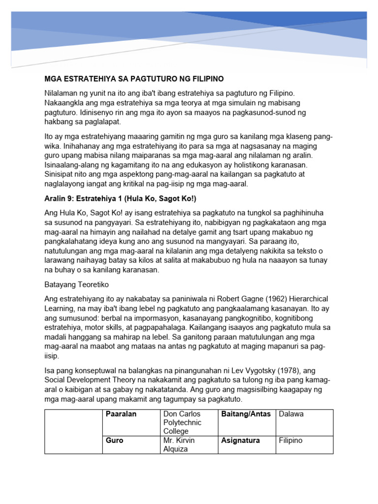 Filipino Group1 | PDF