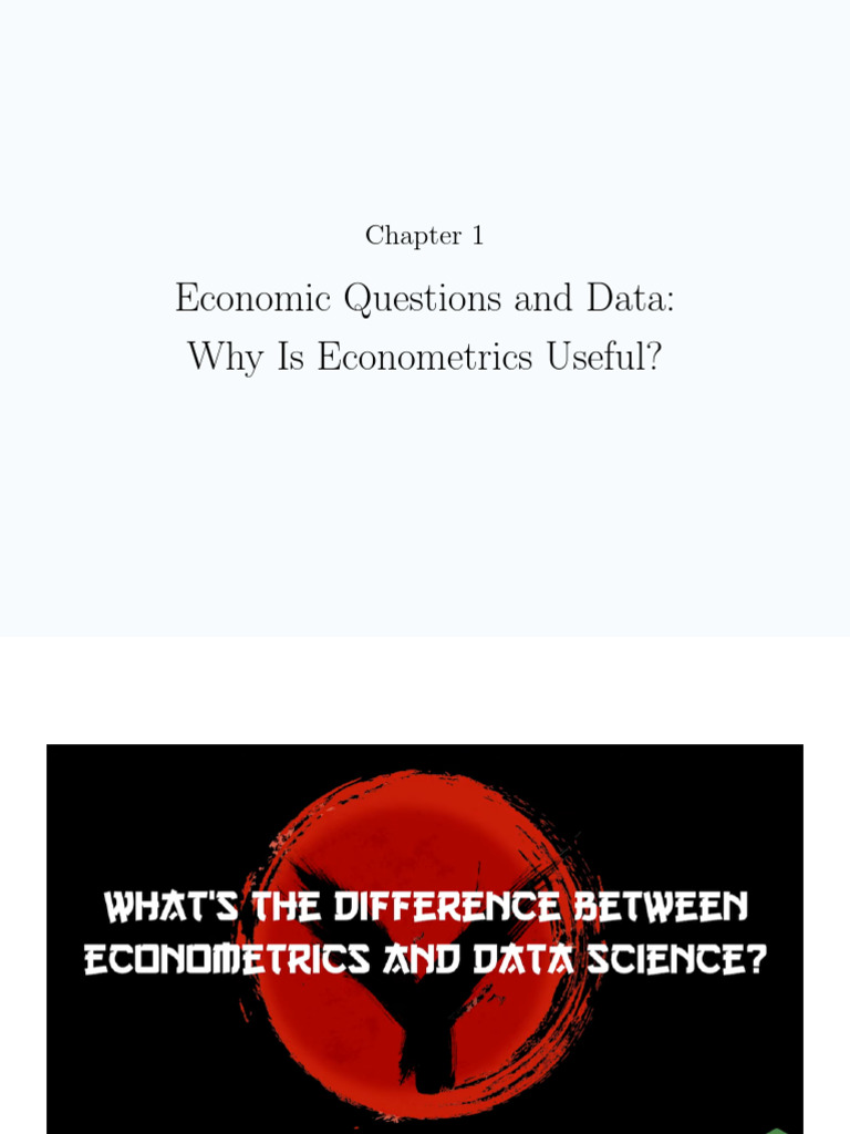 Econ Shu301 Ch1 | PDF | Experiment | Econometrics