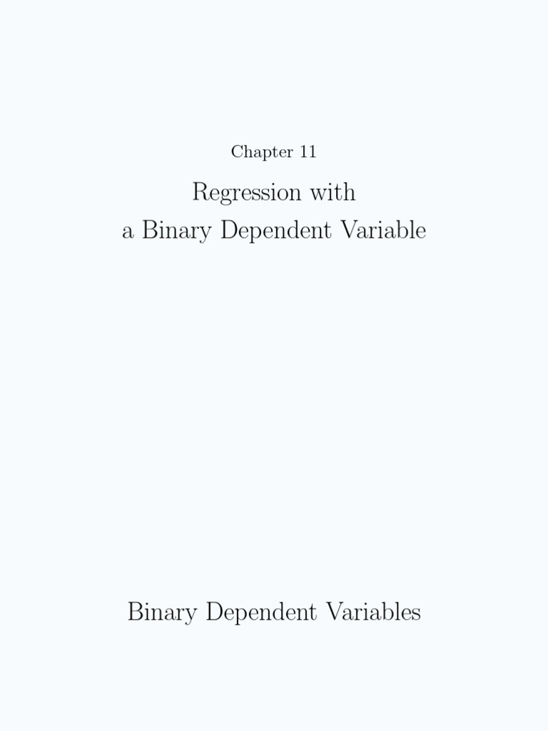 Econ Shu301 CH11 | PDF | Logistic Regression | Ordinary Least Squares