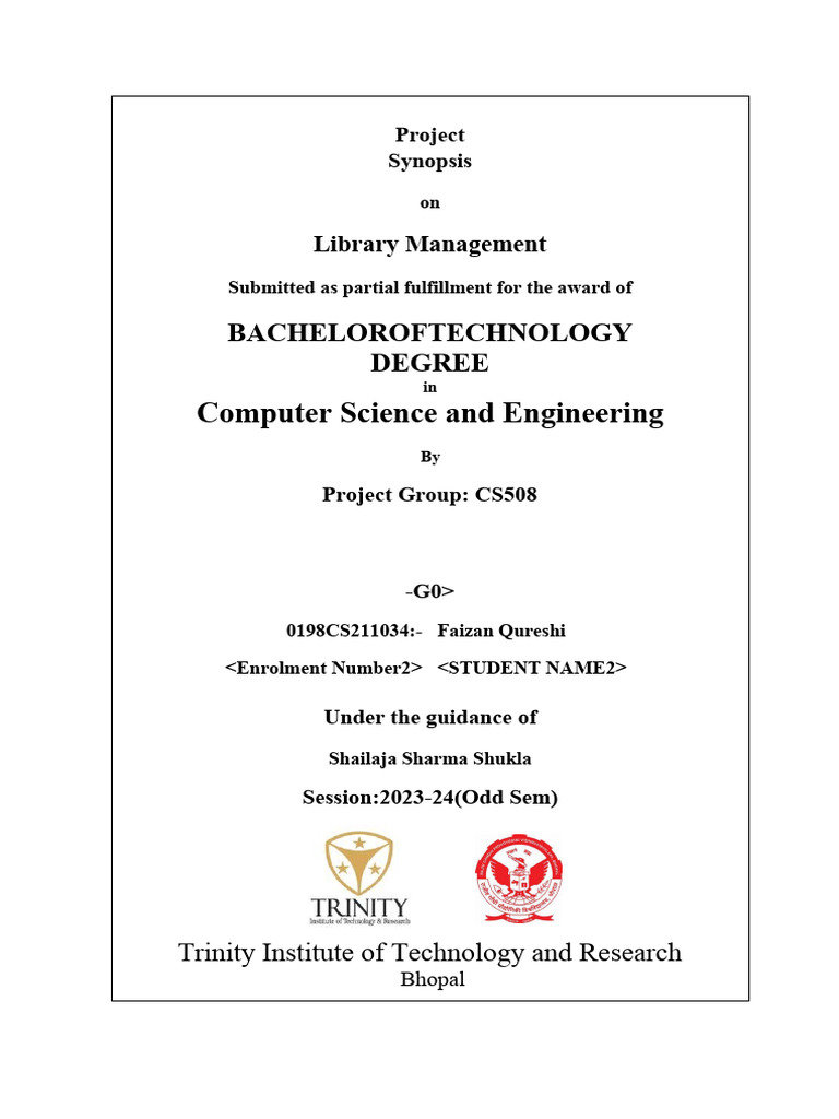 Minor Project Synopsis Format 2023-cs-5 | PDF | Times New Roman ... Minor Project Synopsis Format 2023-cs-5 | PDF | Times New Roman ...