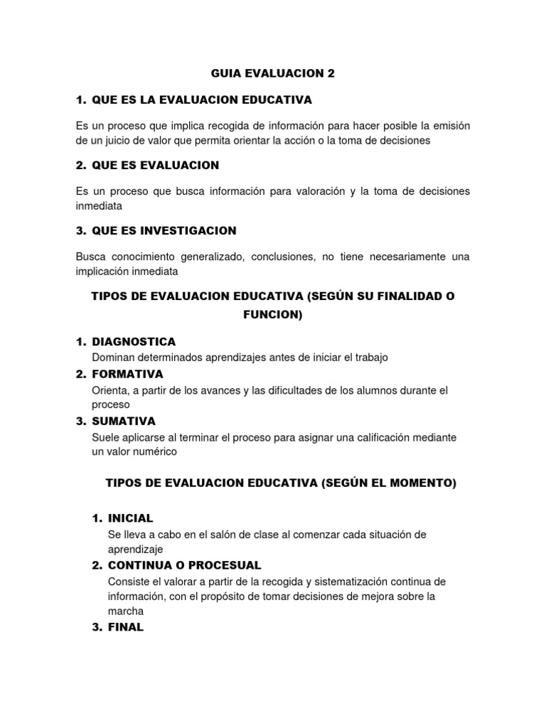 Guia Evaluacion 2 | PDF