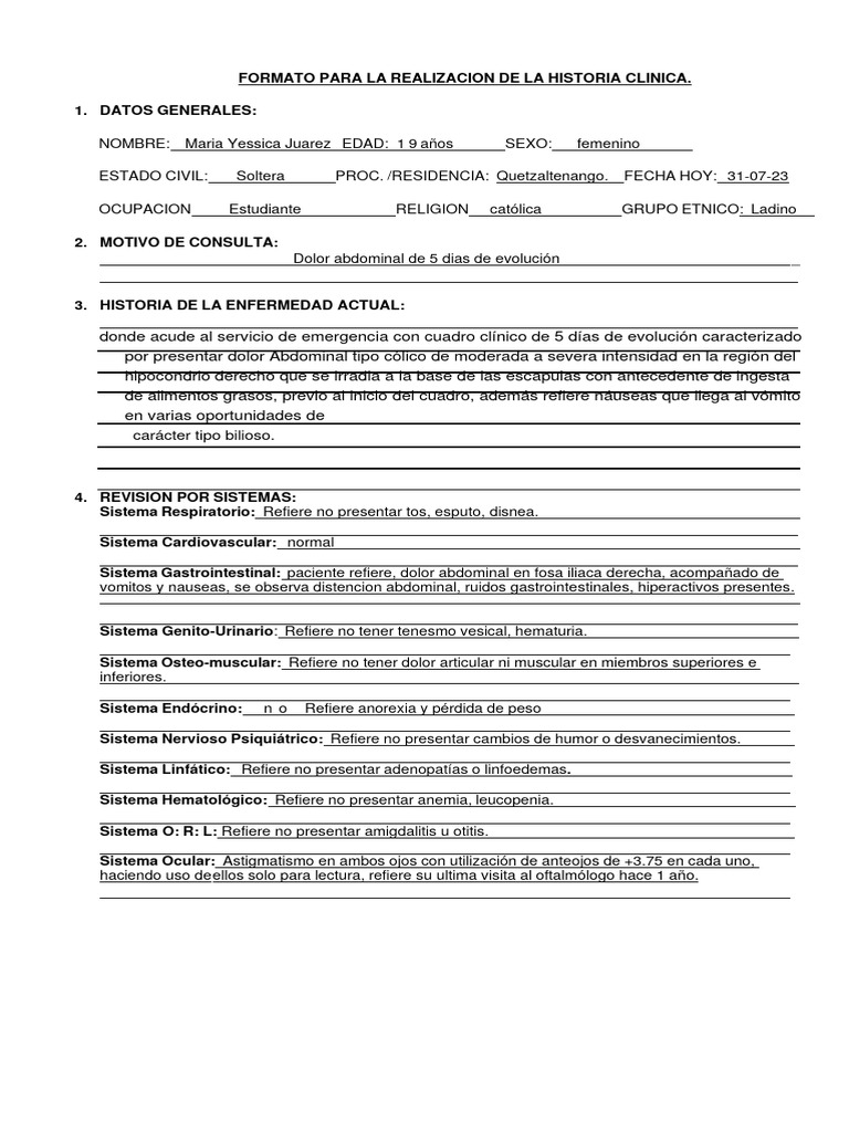 HISTORIAS CLINICA 2 | PDF | Especialidades Medicas | Medicina CLINICA