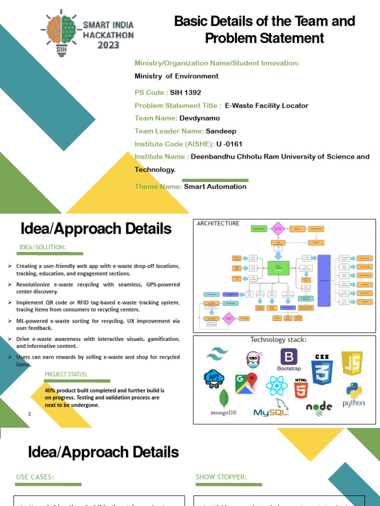 Sih Presentation Dev Dynamo 20231012202433 | PDF | Electronic Waste ...
