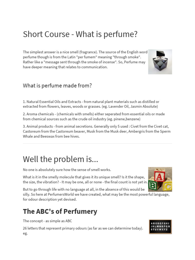 Introduction to Perfumery Basics | PDF