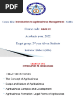Introduction To Agribusiness Management Module 1 | PDF | Agribusiness ...