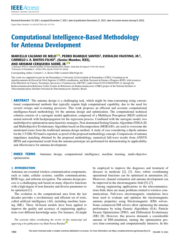 Computational Intelligence-Based Methodology For Antenna Development ... Computational Intelligence-Based Methodology For Antenna Development ...