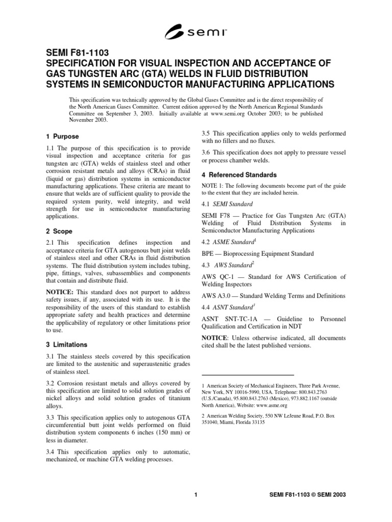 Acceptance Criteria for Orbital Welding | PDF | Welding | Construction