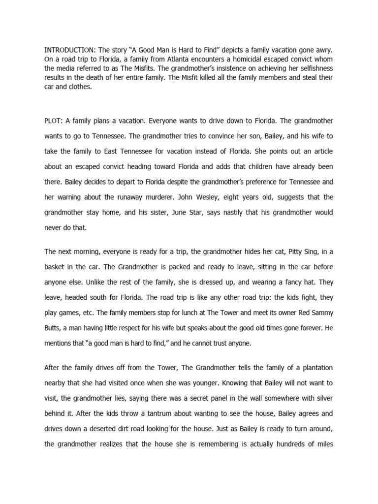 A Good Man is Hard to Find | PDF