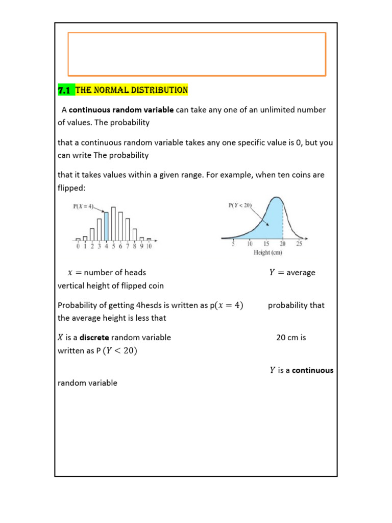 Continuous Random Variable Can Take Any One of An Unlimited Number | PDF | Probability ...