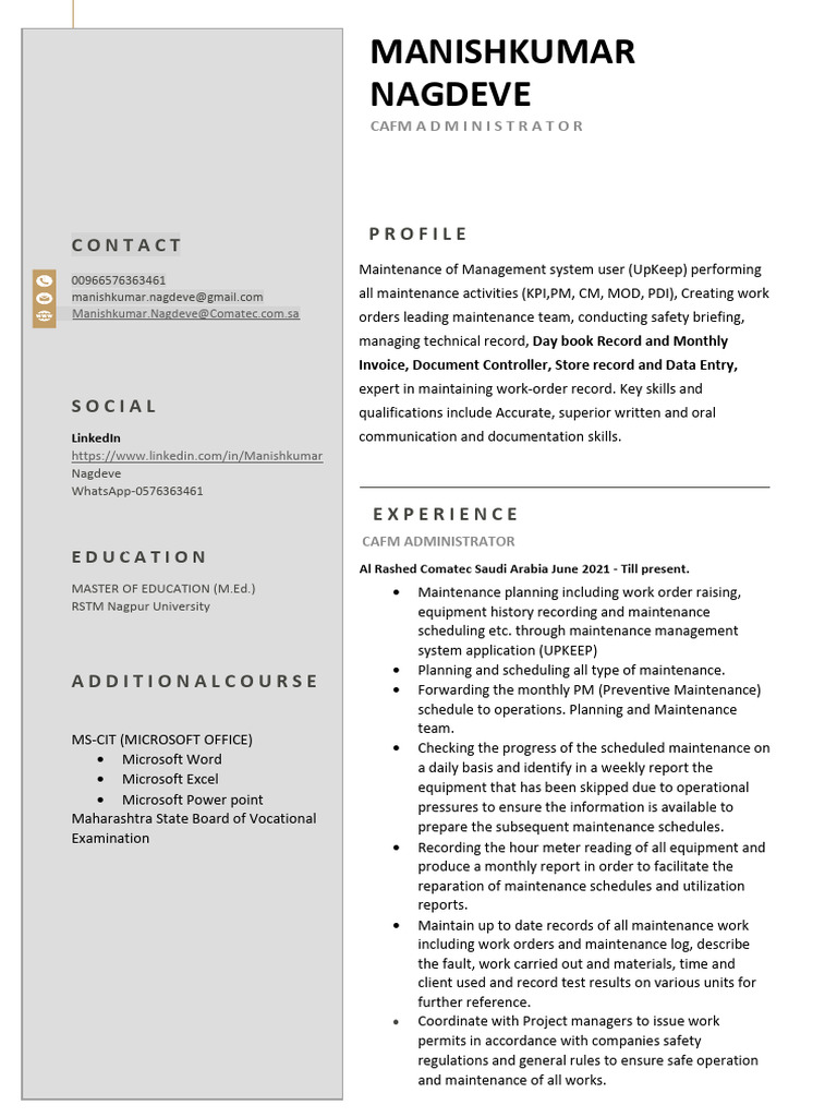 Manish Updated CV | PDF | Computing