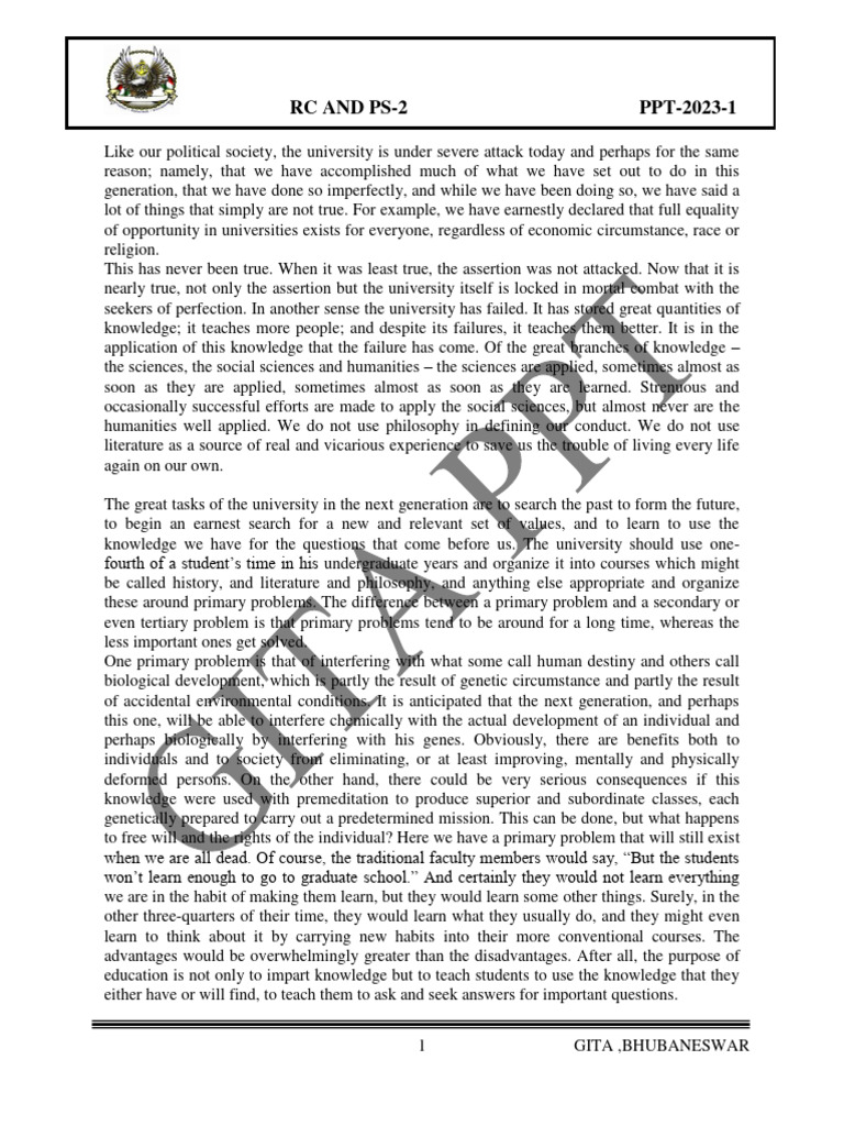 Gitappt 6 TH Sem 1 RC | PDF