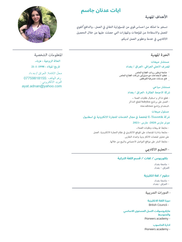 CV - Ayat Adnan | PDF