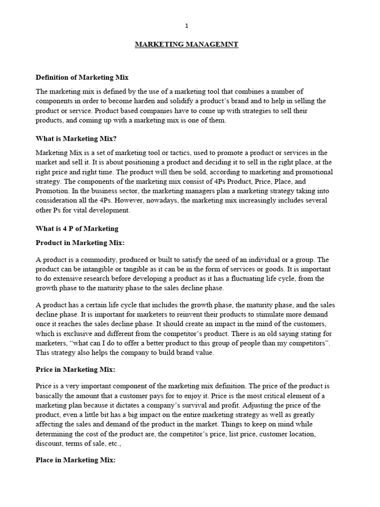 Marketing Managemnt Pdf Market Segmentation Marketing