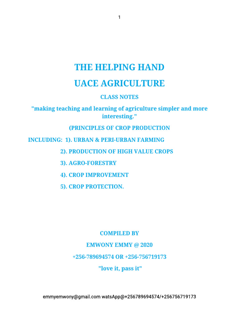 Uace Agriculture Class Notes | PDF