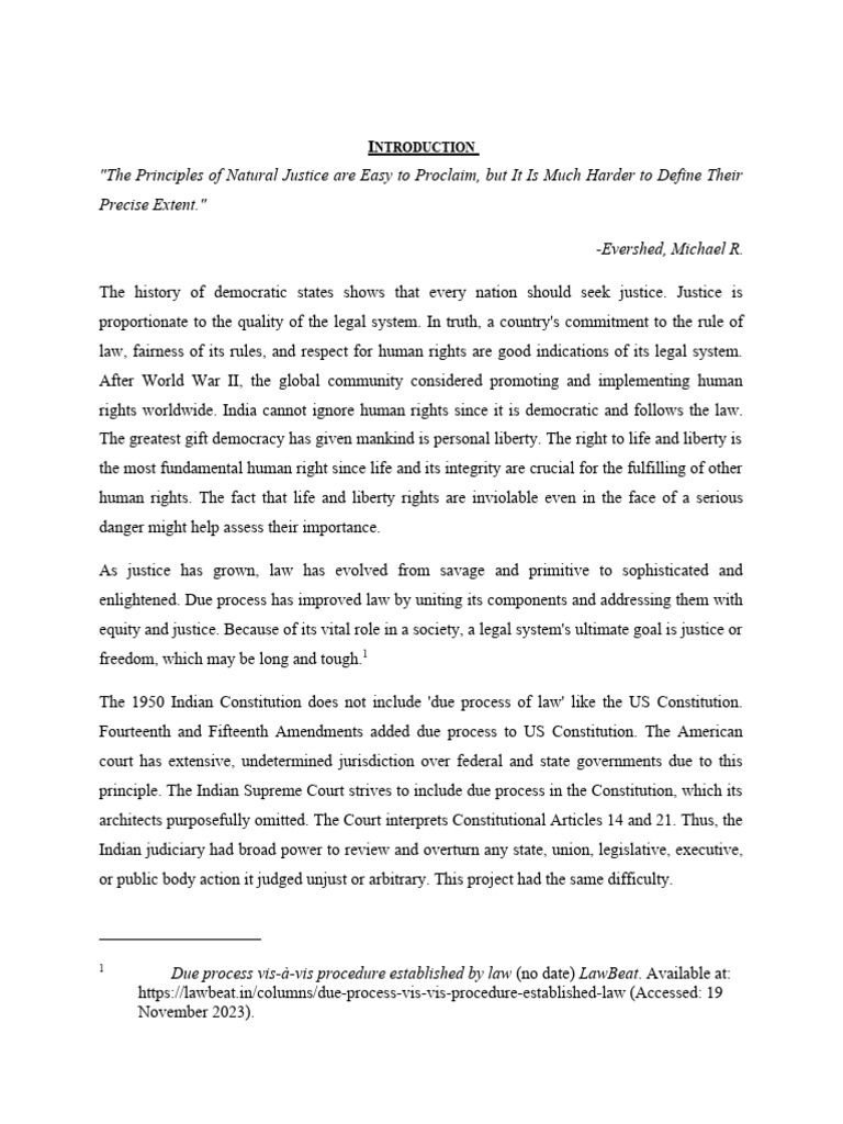 The Concept of Due Process As Embodied in US Constitutional Law and in India's Constitutional ...