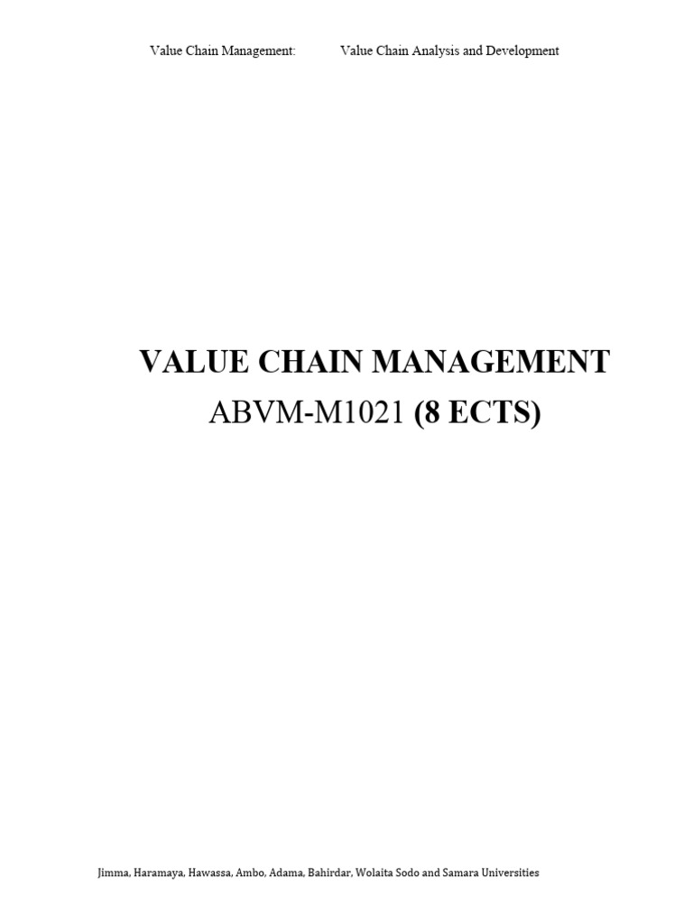 Value Chain Analysis and Development Guide | PDF