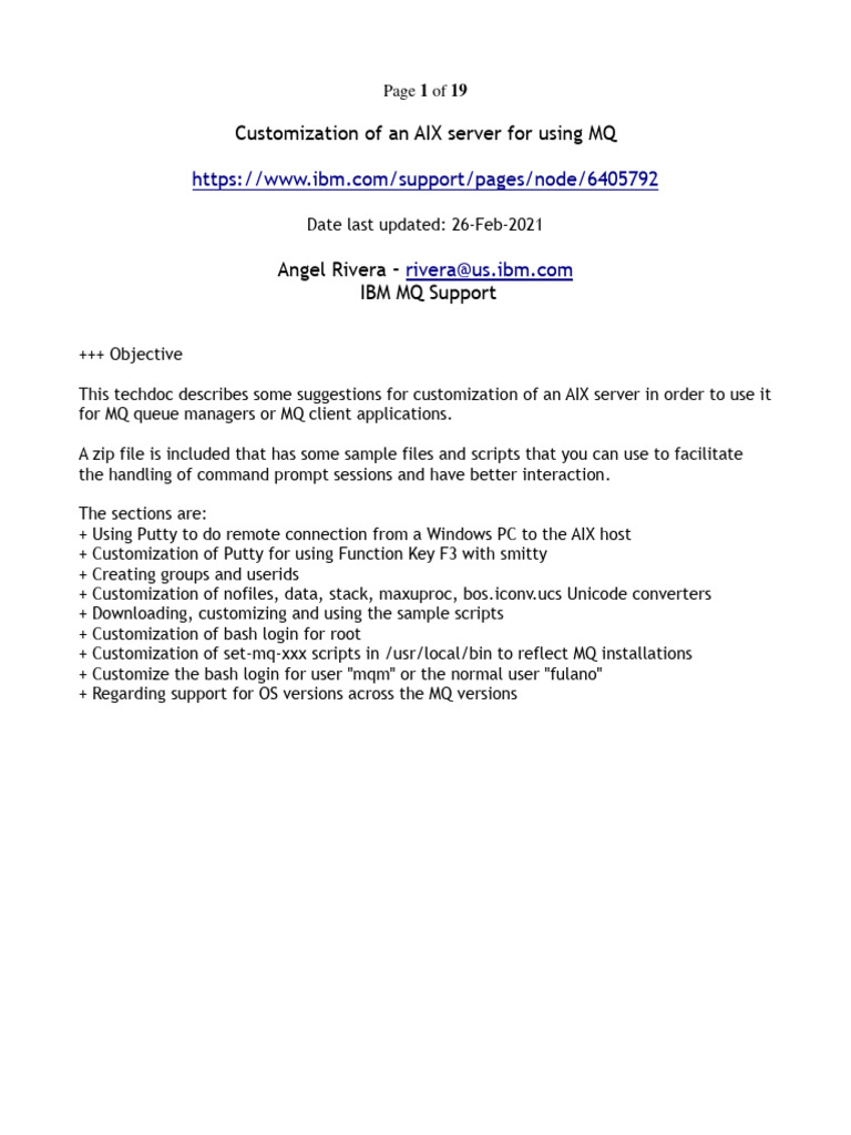 Customization of AIX Server For MQ - 1 | PDF | Command Line Interface ...