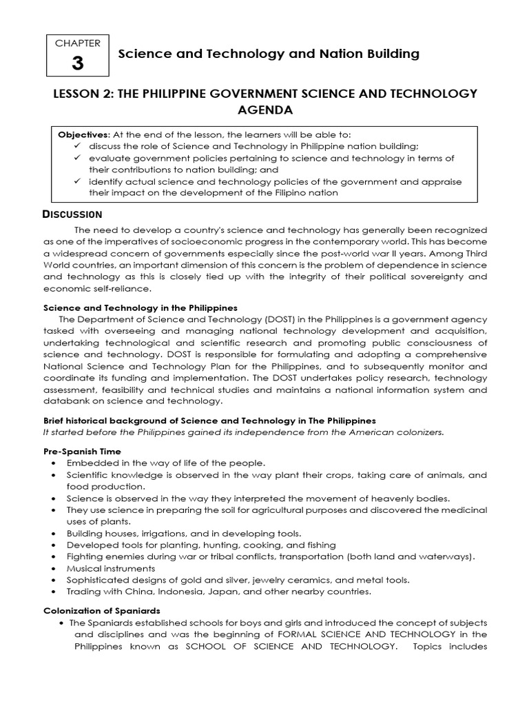 Lesson-6-The-Philippine-Government-Science-and-Technology-Agenda | PDF