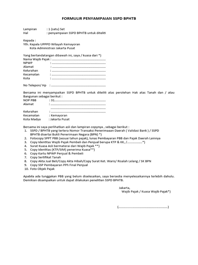 FORM VALIDASI BPHTB | PDF