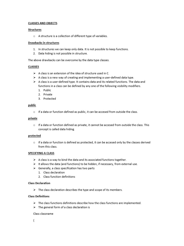 Classes and Objects | PDF | Class (Computer Programming) | Programming Classes and Objects | PDF | Class (Computer Programming) | Programming