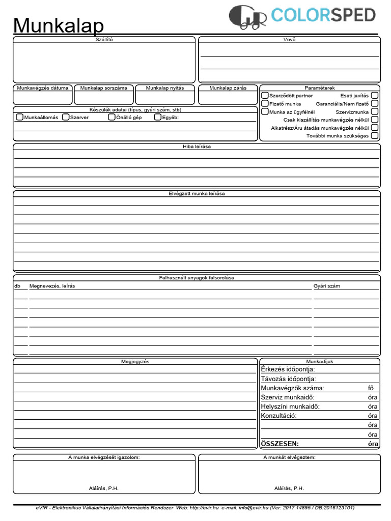Munkalap | PDF