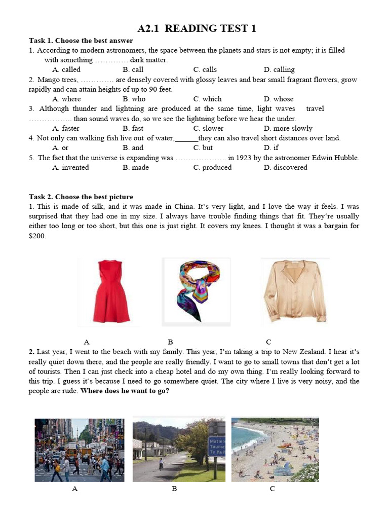 Reading Test A2-1 | PDF | Roanoke Colony