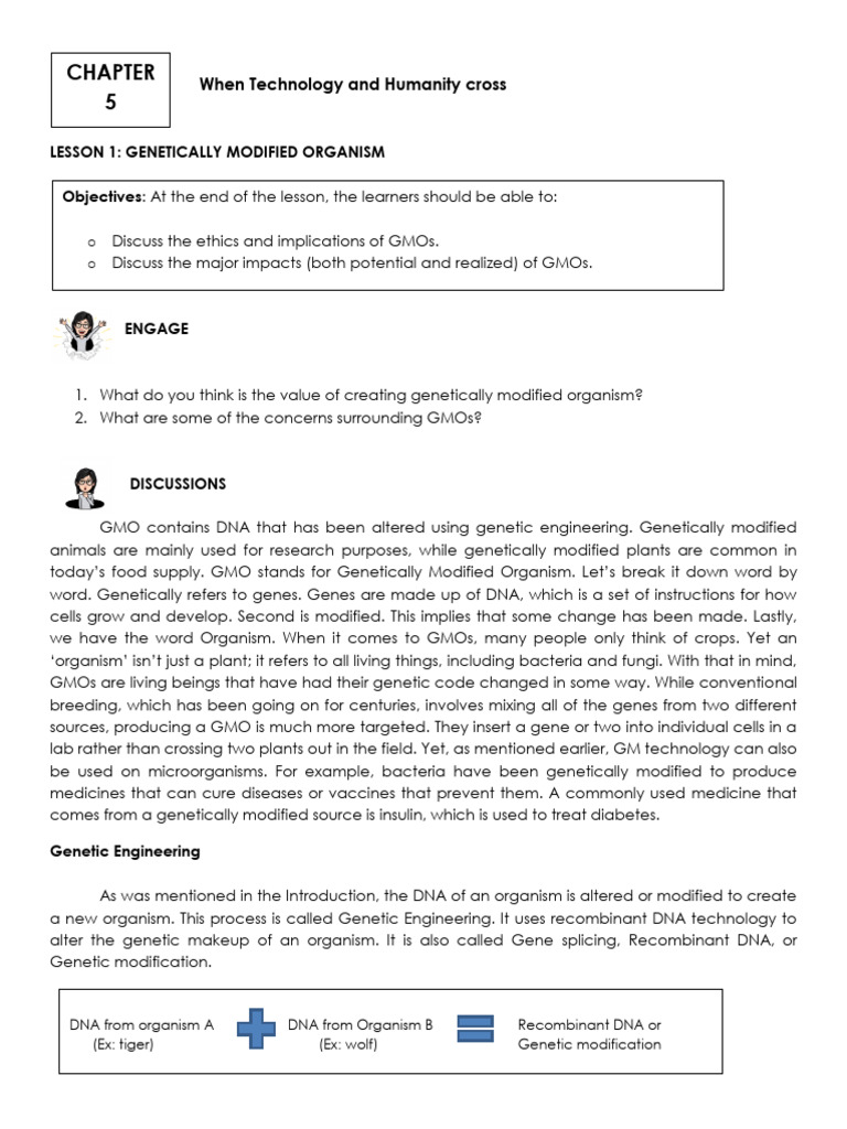 Chapter 5 Lesson 1 Genetically Modified Organisms | PDF | Genetically ...