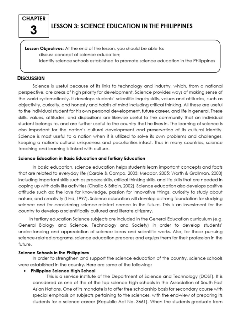 Science Education in the Philippines | PDF | Social Science | Science ...