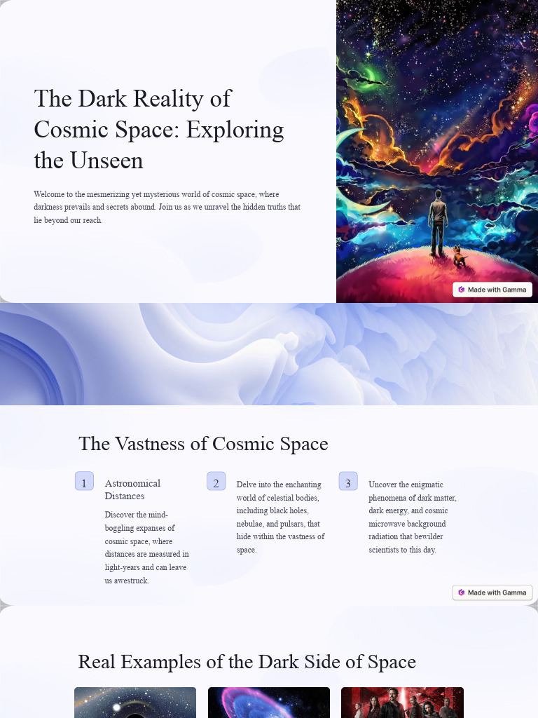 The Dark Reality of Cosmic Space Exploring The Unseen | PDF | Outer ...