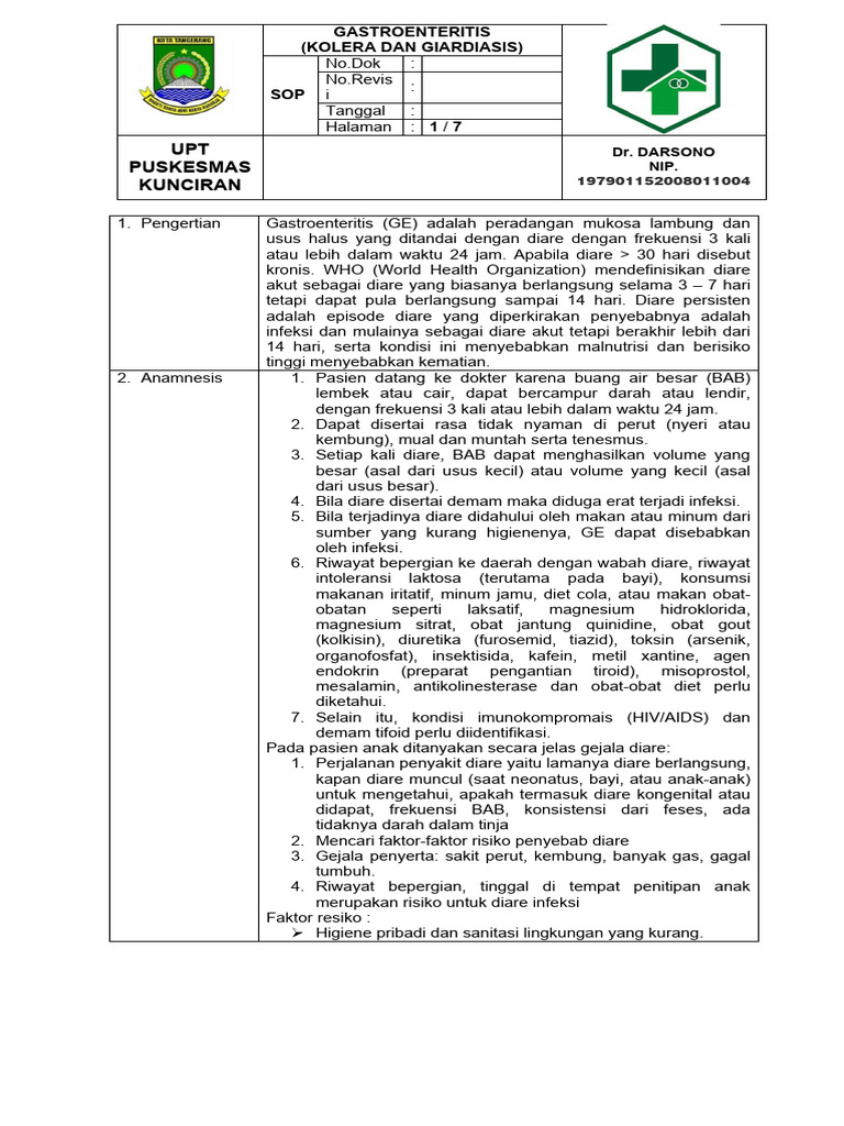 FORM PPK Gastroenteritis | PDF | Sains & Matematika